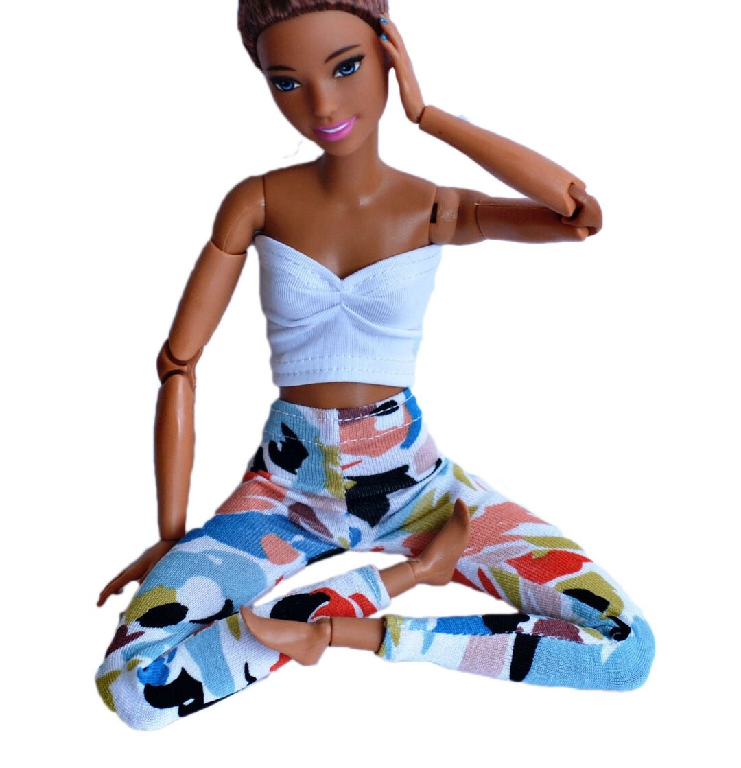 Set of 2 Items YOGA Pants and TOP, Doll Set Vivid Leggings, White Tube ...