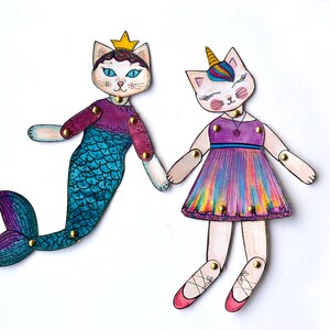 Articulated 2 UNICORN Cats - PDF Digital Download, Printable Animals ...