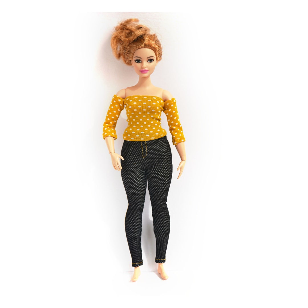 Doll Clothes for 11'5 Inch Dolls TOP and JEANS for Barb Doll, Polka Dot ...