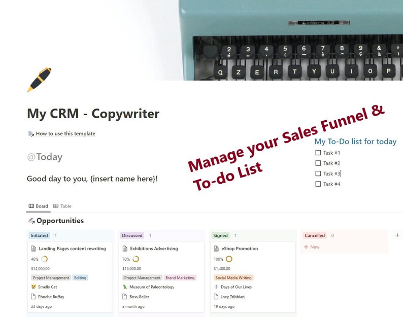 NOTION - the Ultimate CRM Template for Copywriters - Etsy