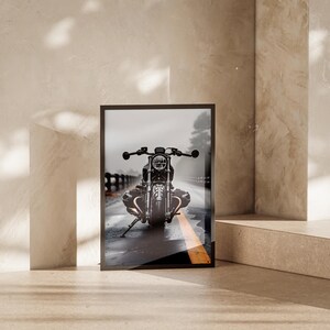Motorcycle Poster - Gift for Moto Biker - Bike Art - Scrambler Bike ...