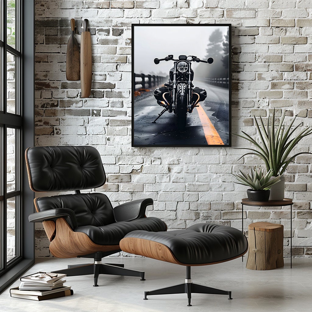 Motorcycle Poster Gift for Moto Biker Bike Art Scrambler Bike Wall ...