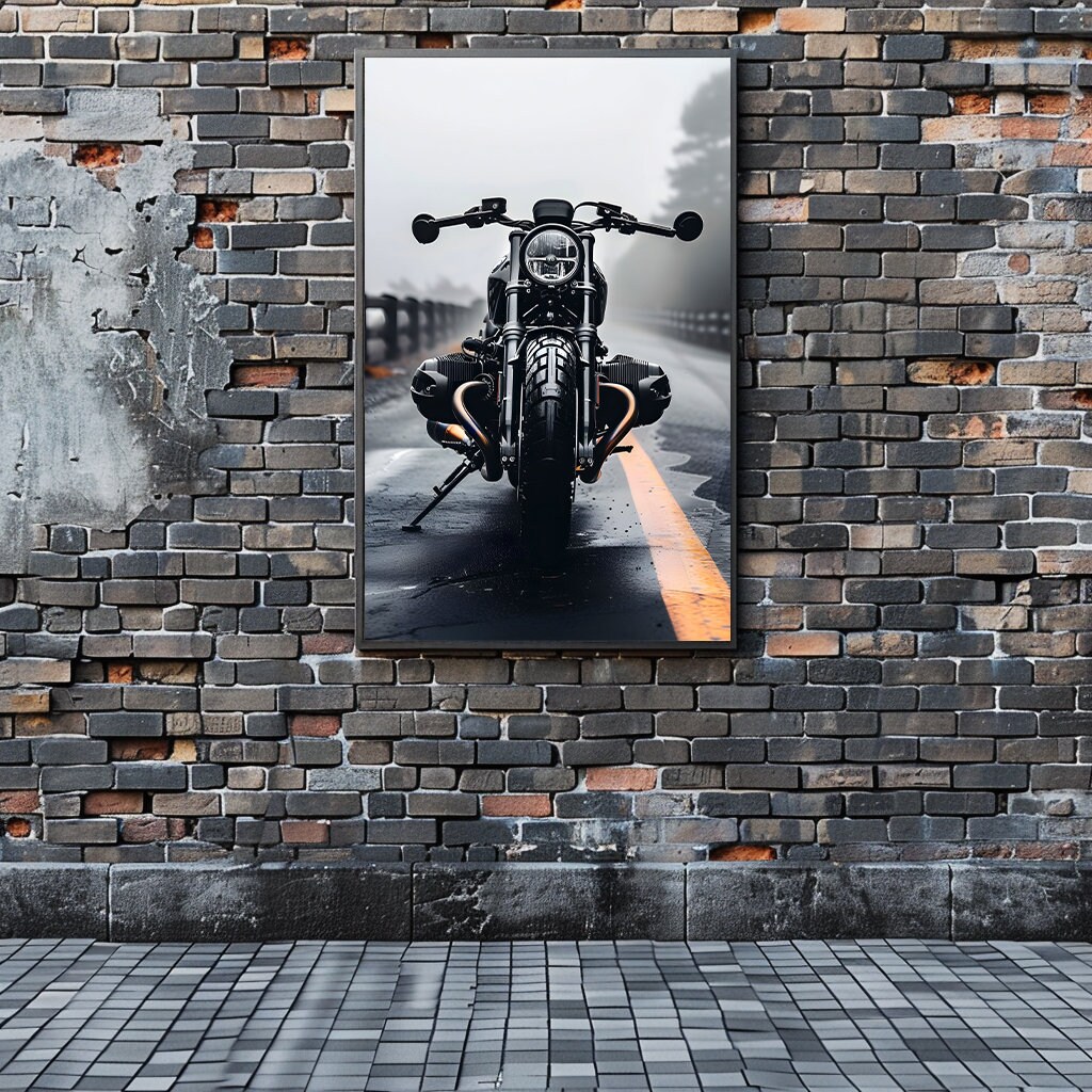 Motorcycle Poster Gift for Moto Biker Bike Art Scrambler Bike Wall ...