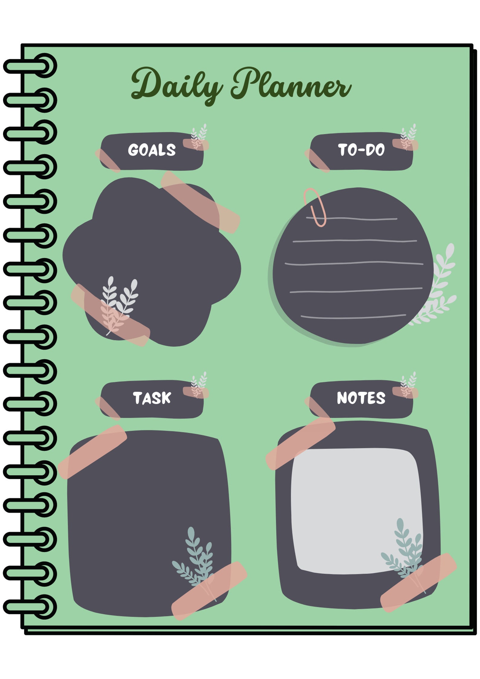 Daily Planner 6 Designs With A4, A5 & US Letter Size - Etsy