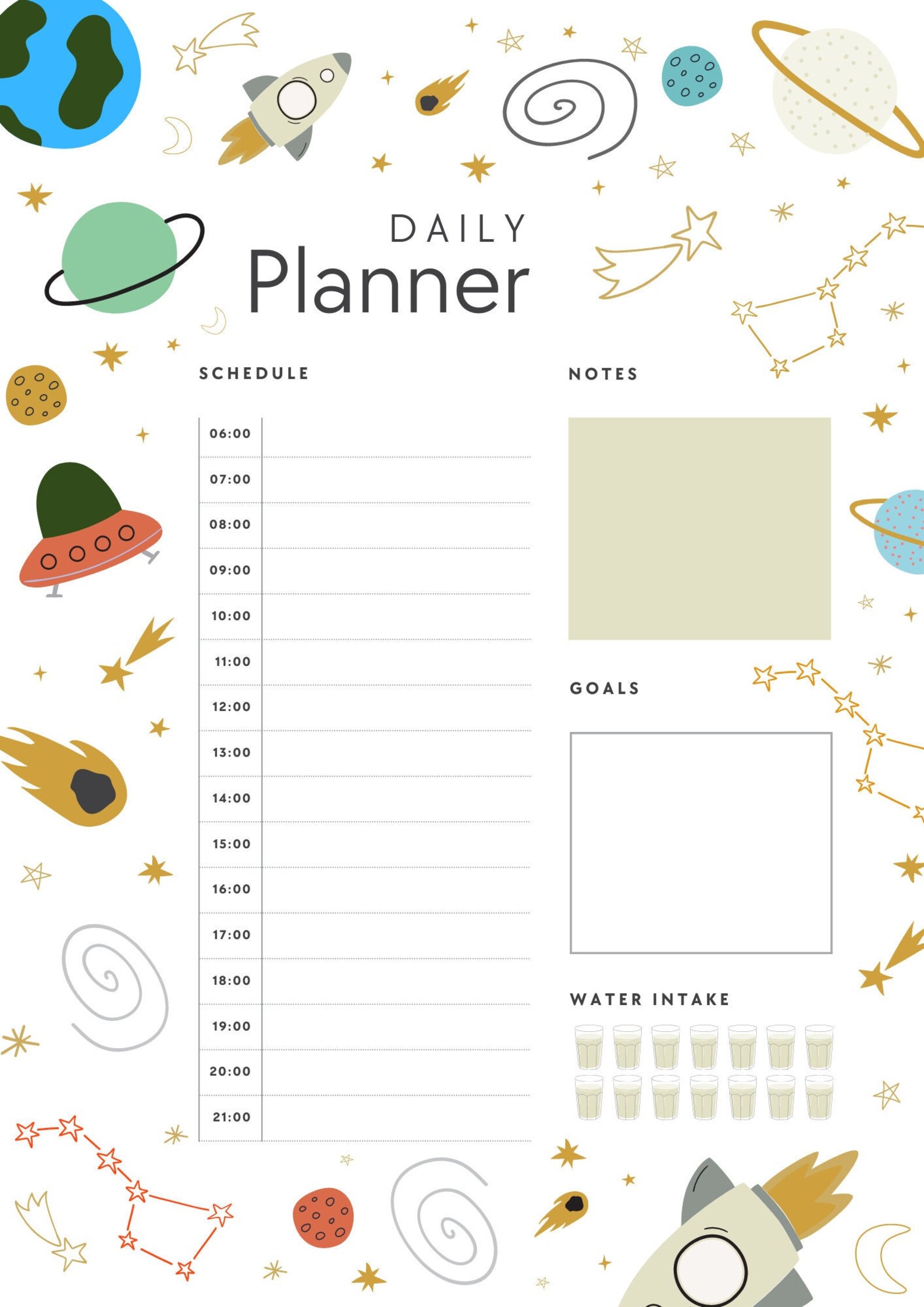 Daily Planner 6 Designs With A4, A5 & US Letter Size - Etsy