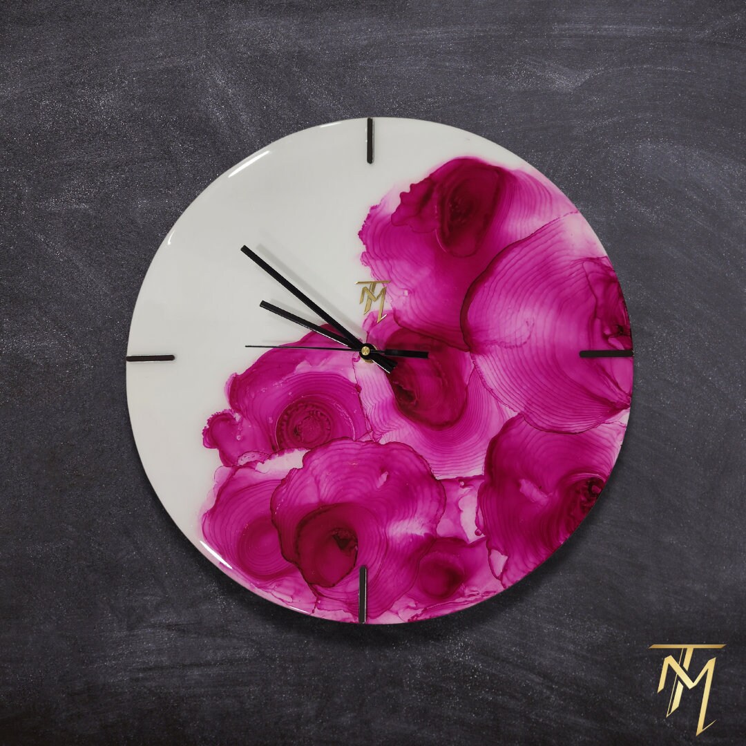 Love Roses Wall Clock, Resin Flowers Clock, Epoxy Wall Art - Etsy