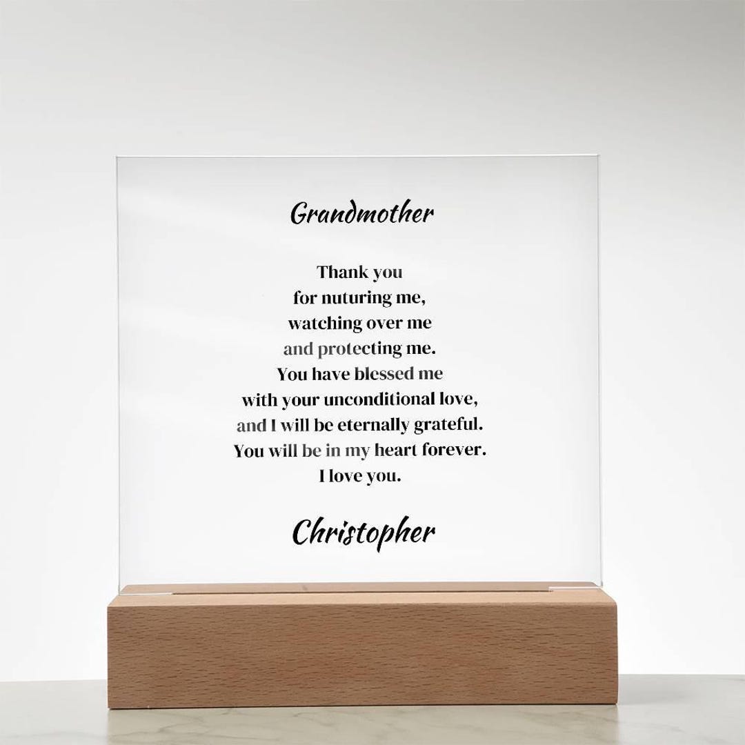Personalized Acrylic Plaque, Grandmother Custom Name Sign,, Mothers Day ...