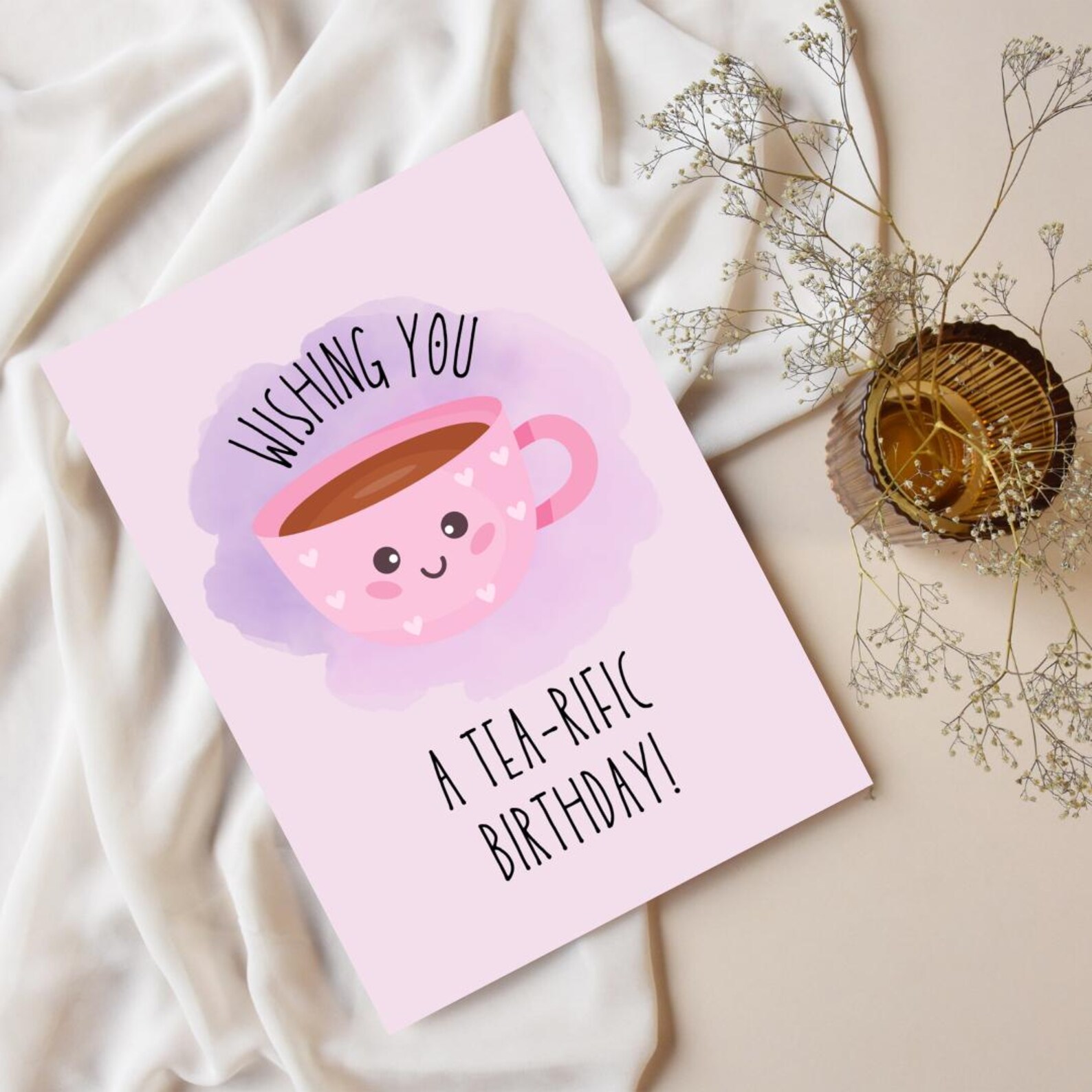 Printable Birthday Card, Have A Tea-rific Birthday Card, Digital ...