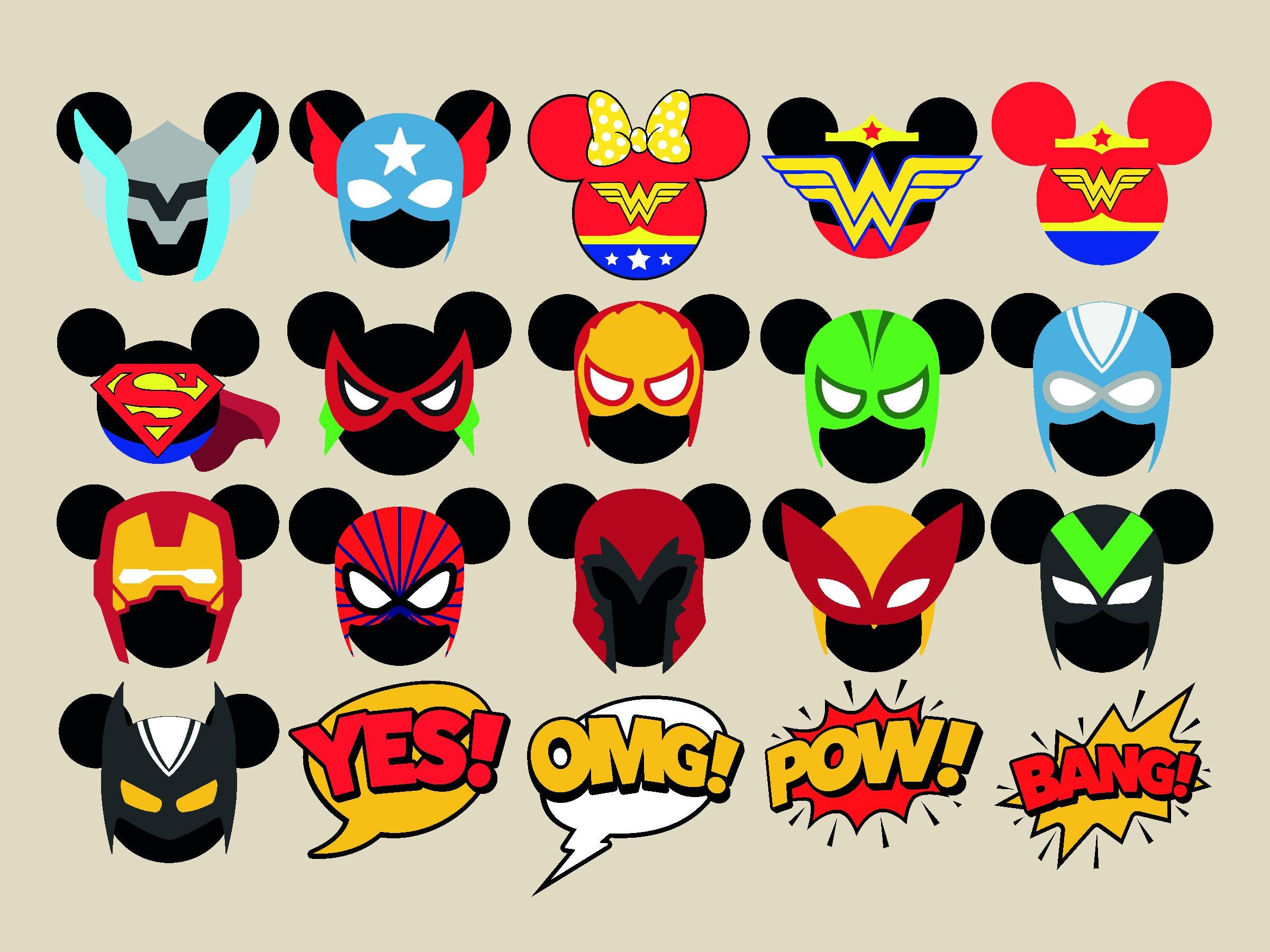 Superhero Mouse Ears SVG PNG, Layered Mouse Superhero Svg, Cartoon ...