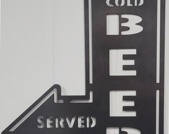 Ice Cold Beer Arrow Recycled Metal Sign-21wx34hx3d Inches-art-garden ...