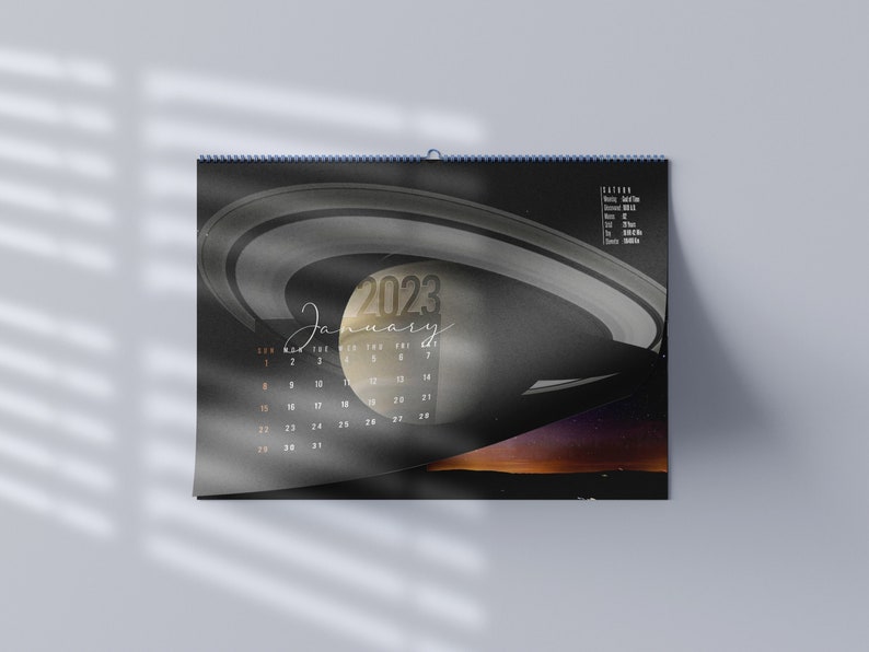 2023 Digital Monthly Calendar: Printable Planets Theme With Solar ...