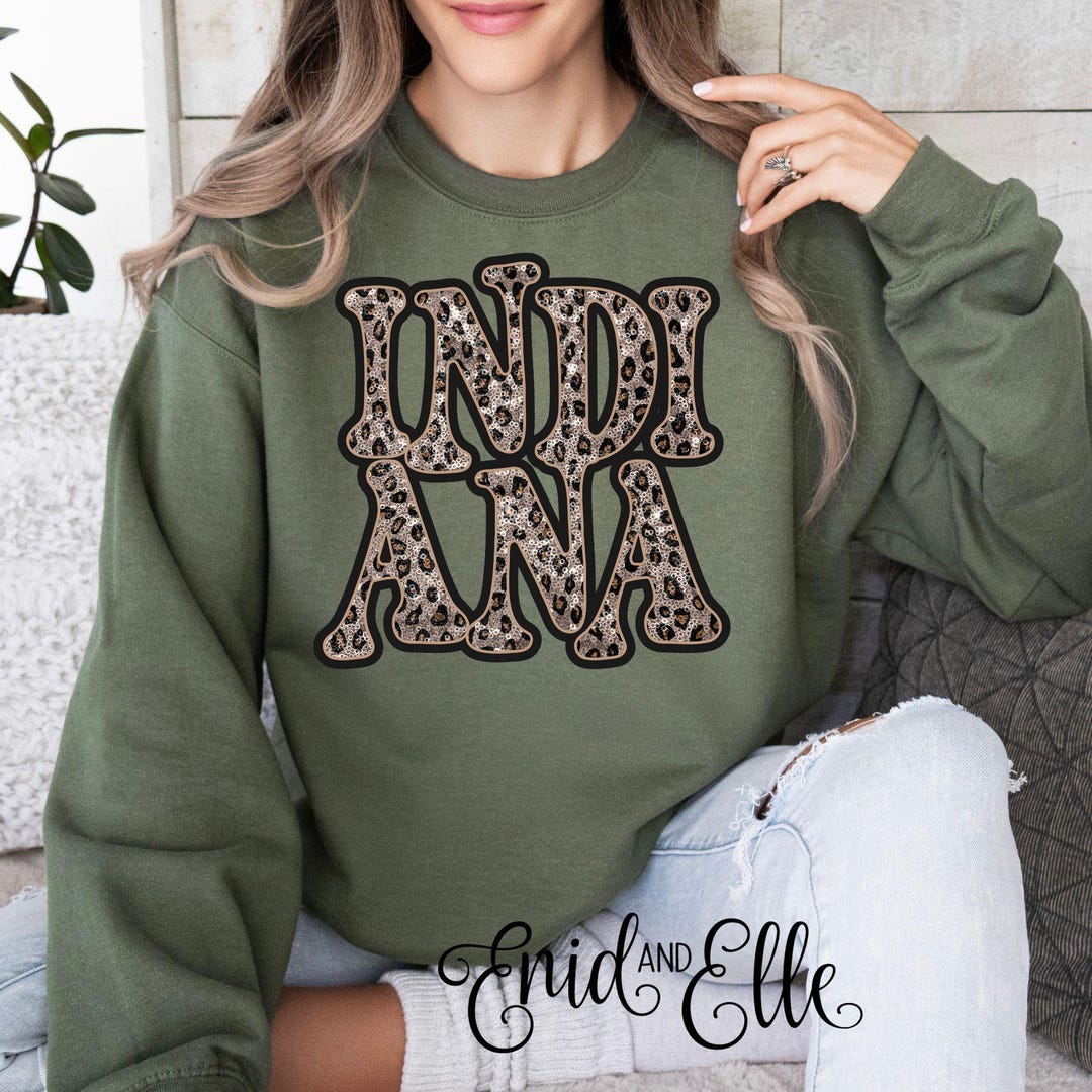 Cheetah Print State Name Sweatshirt, Custom State Sweater, State Pride ...