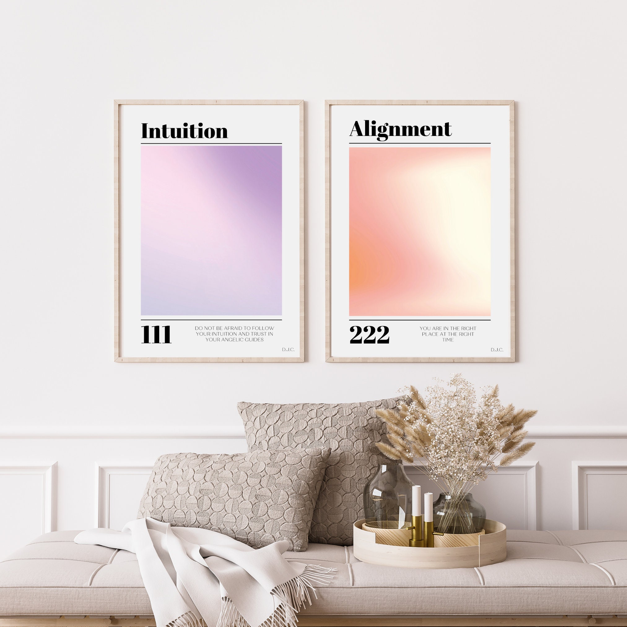 Angel Number Aesthetic Poster Printable Set of 9,aesthetic Room Decor ...