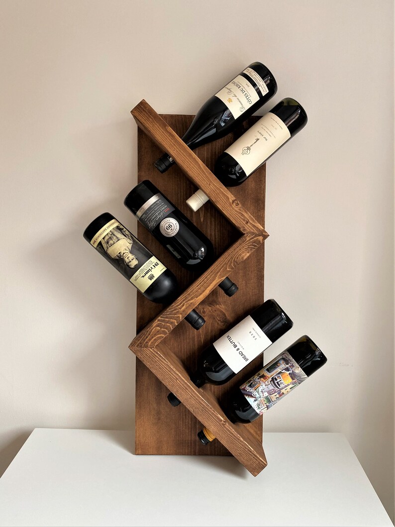 Vertical Zig Zag 6 Bottle Wine Rack - Etsy