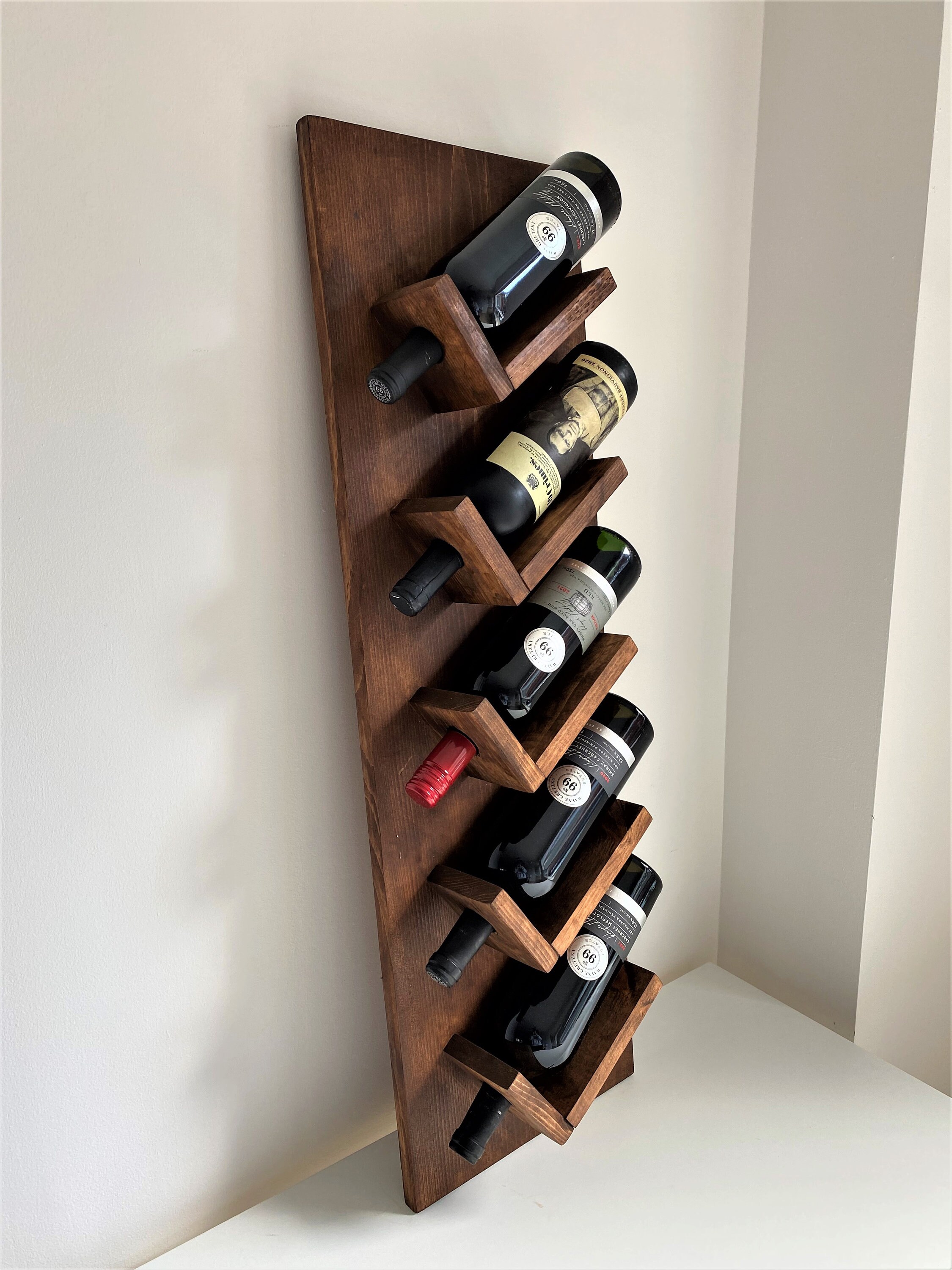 Wide Vertical 5 Bottle Wine Rack - Etsy