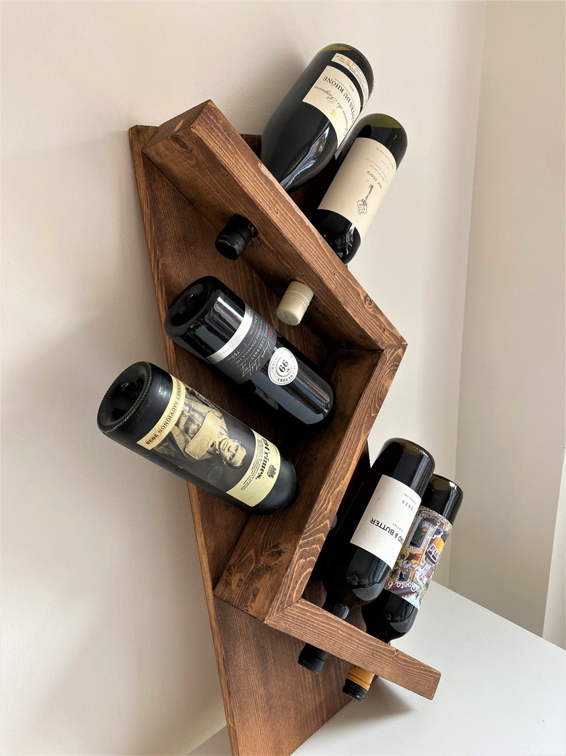 Vertical Zig Zag 6 Bottle Wine Rack - Etsy