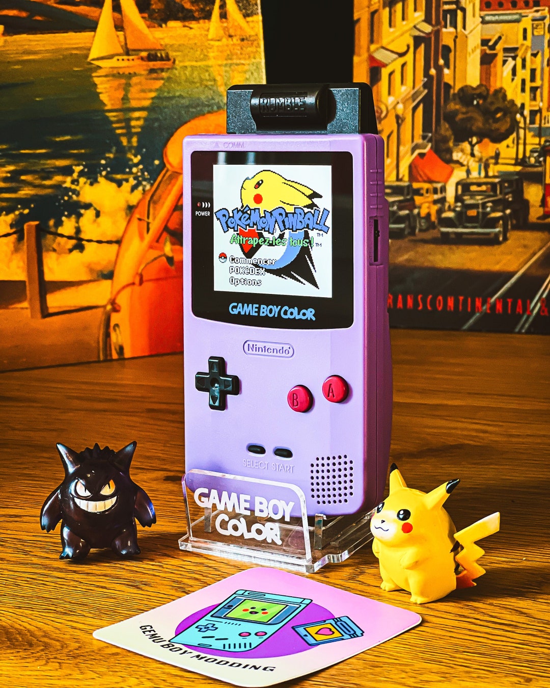 Custom Game Boy Color With IPS Screen Pokemon Gengar Purple Edition - Etsy