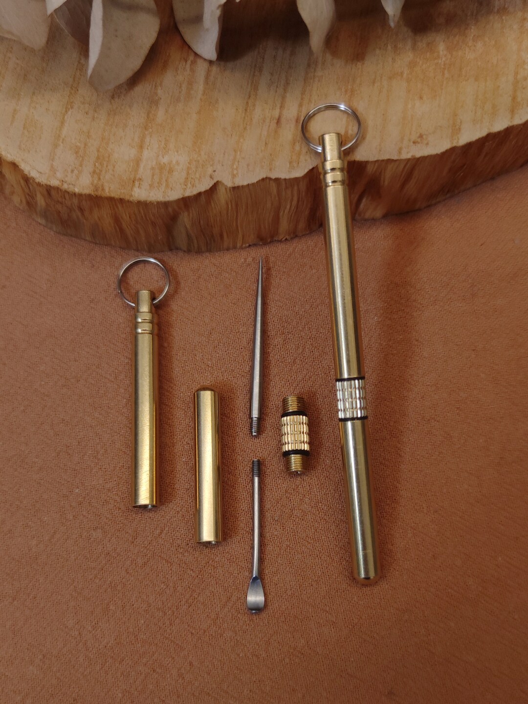 Reusable Metal Toothpick and Ear Spoon With Case (two-in-one), Keychain ...