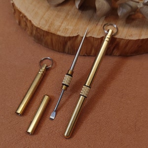 Reusable Metal Toothpick and Ear Spoon With Case (two-in-one), Keychain ...