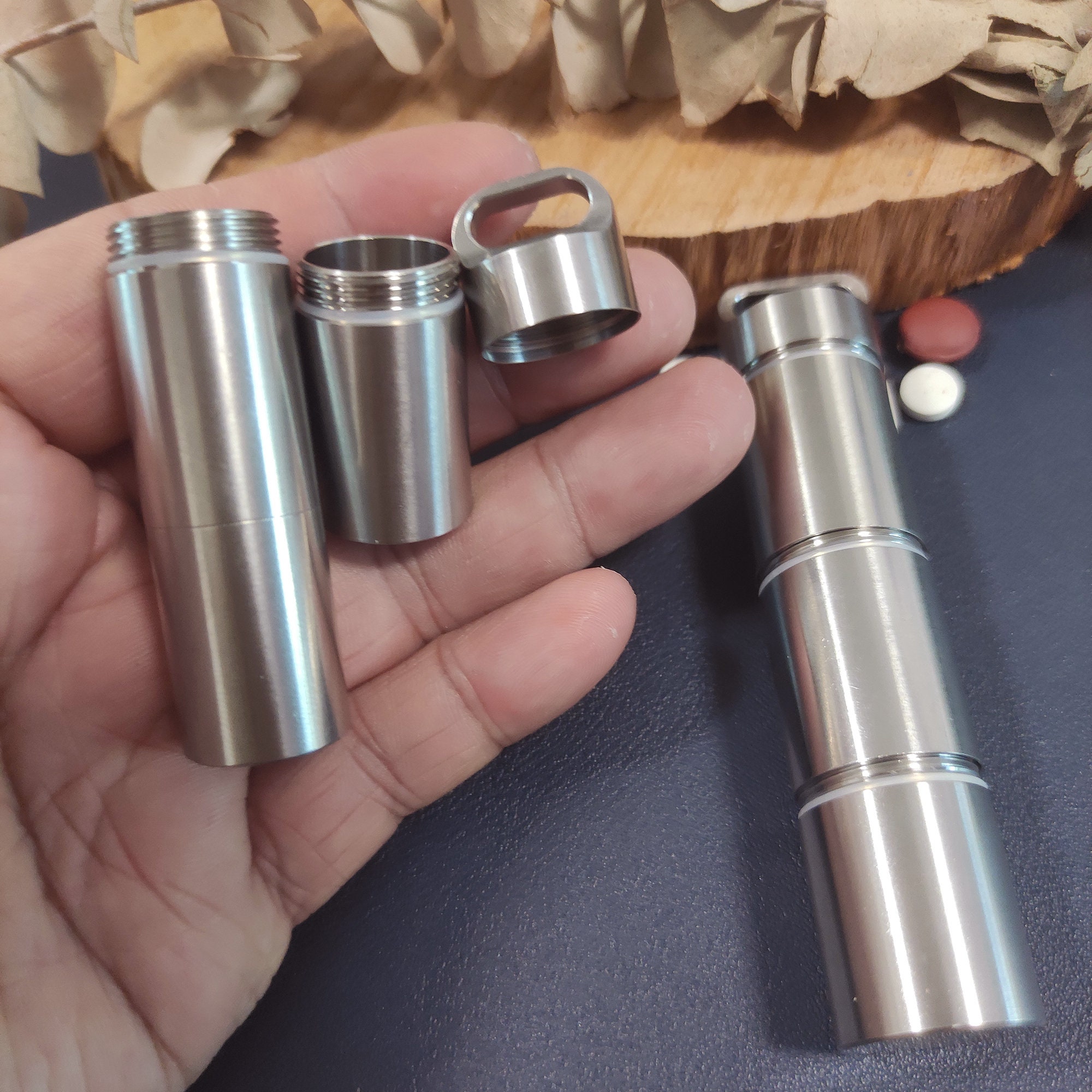 Triple Waterproof Pill Boxstainless Steel Metal Pill - Etsy
