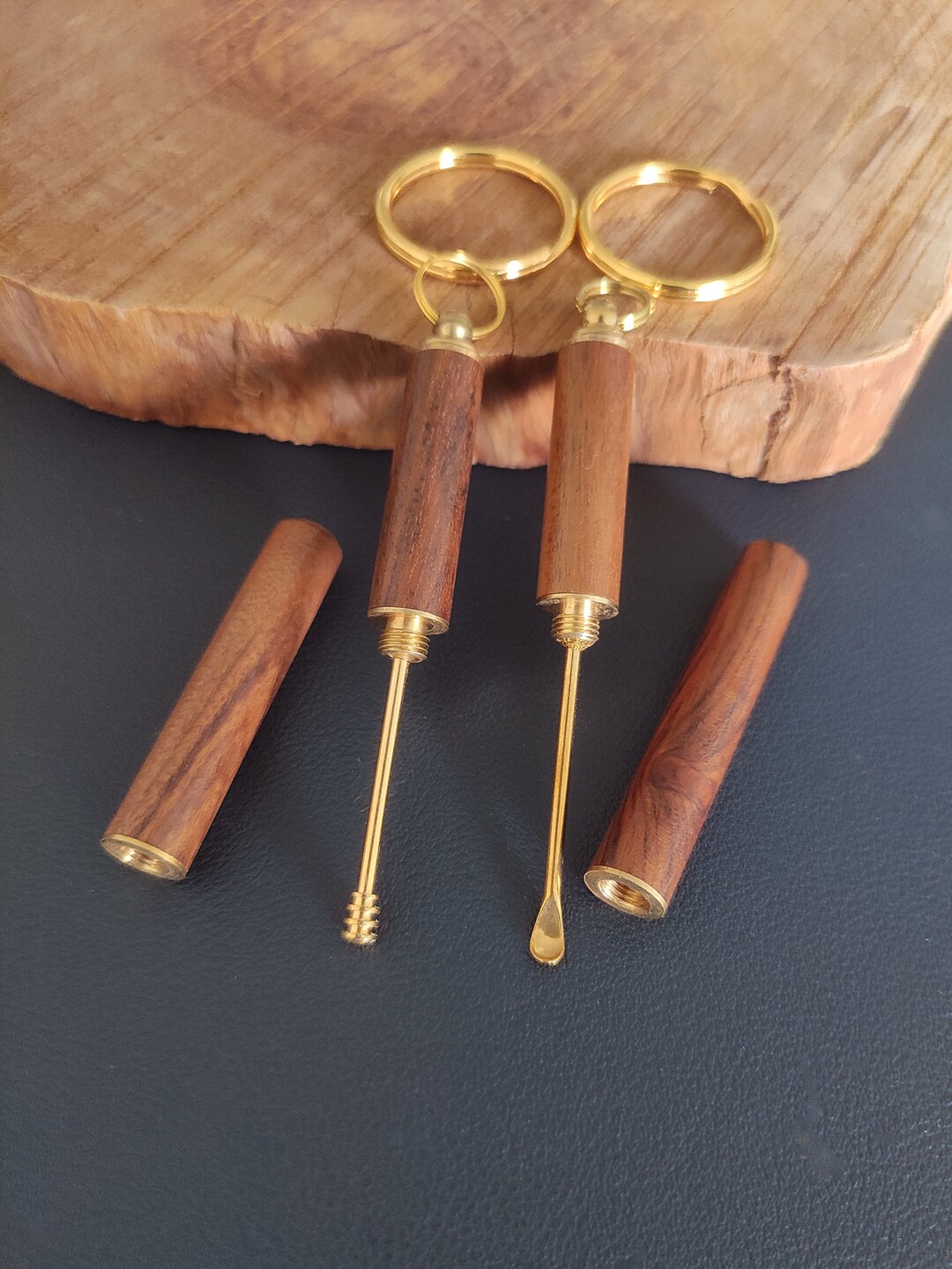 Keychain Ear Spoon Pendant ,ear Spoon With Case,wood Ear Scoop ...
