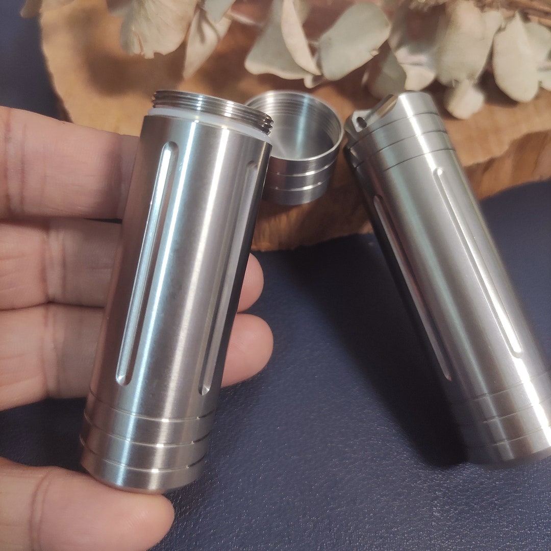 Large Size Metal Cans, Waterproof Pill Case,titanium Metal Keychain ...