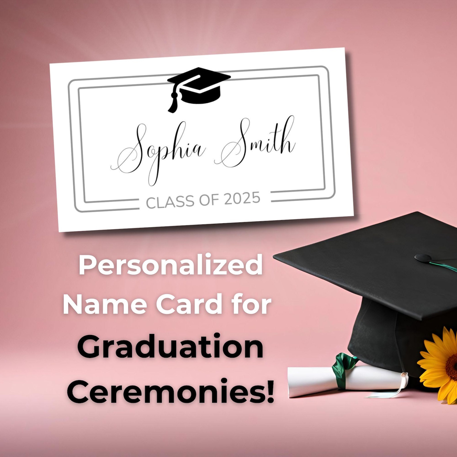 Editable Graduation Name Card | Custom Name Cards for Graduation ...