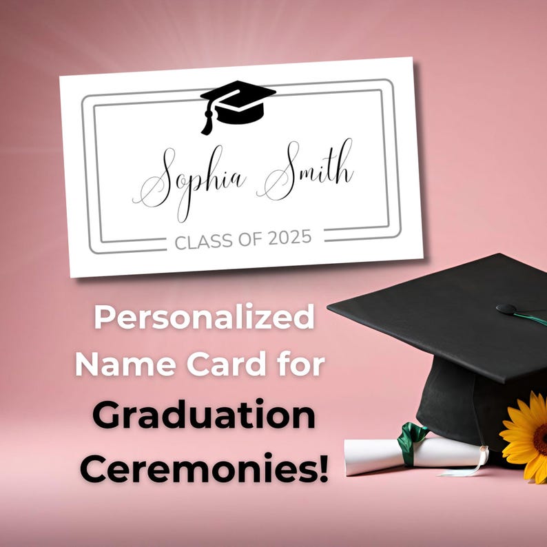Editable Graduation Name Card | Custom Name Cards for Graduation ...