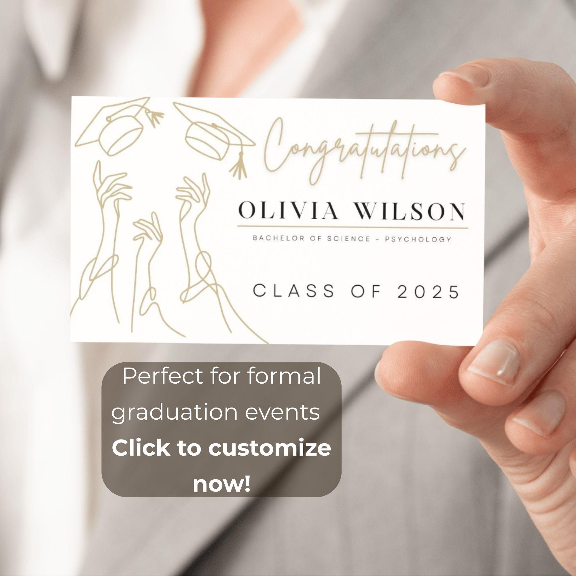 Editable Graduation Name Card | Elegant Custom Name Cards for ...