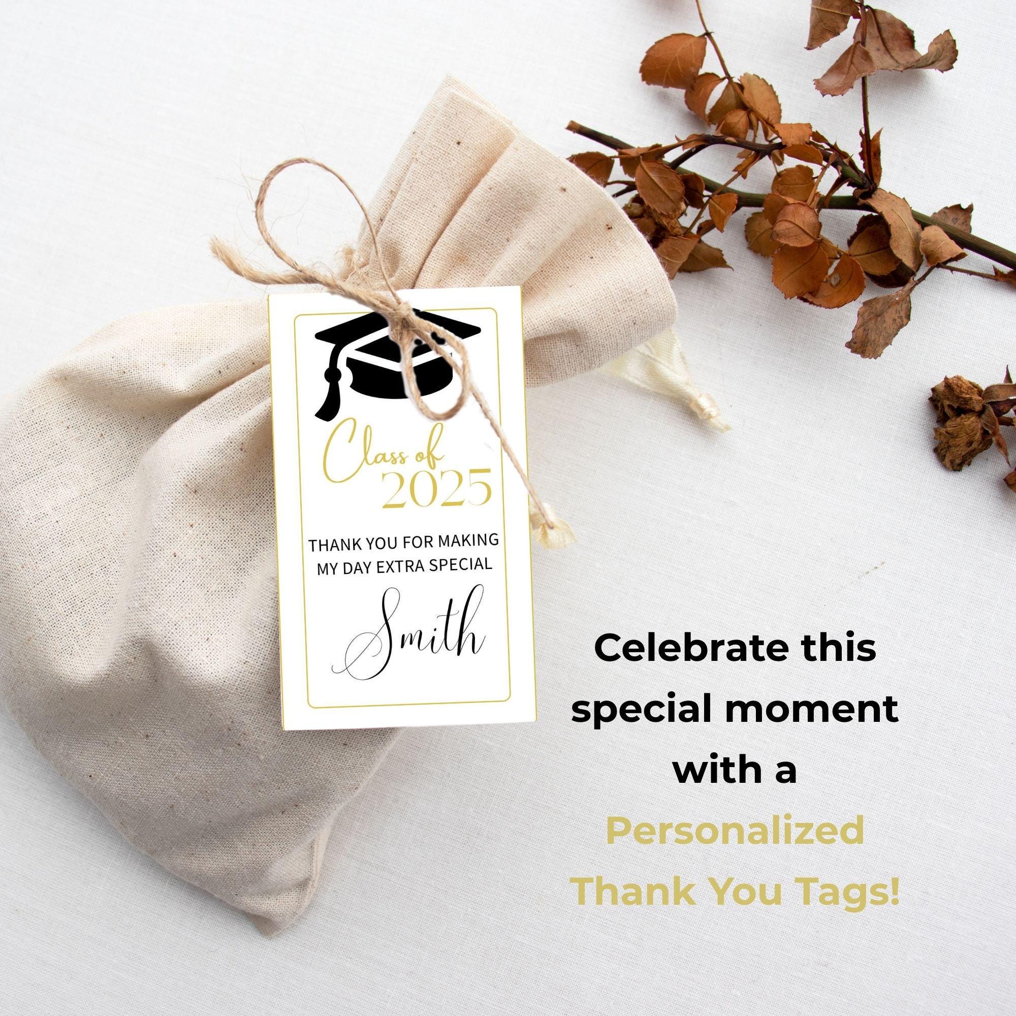 Editable Graduation Thank You Tags | Customizable Graduation Favor Tags ...