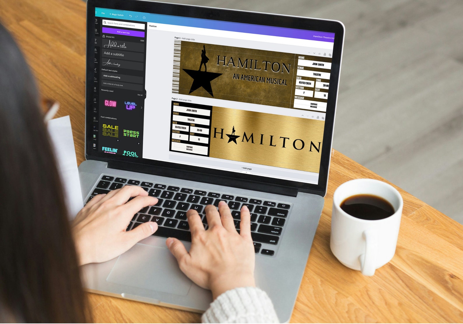 Template Hamilton Broadway the Musical Surprise Ticket the Theatre ...