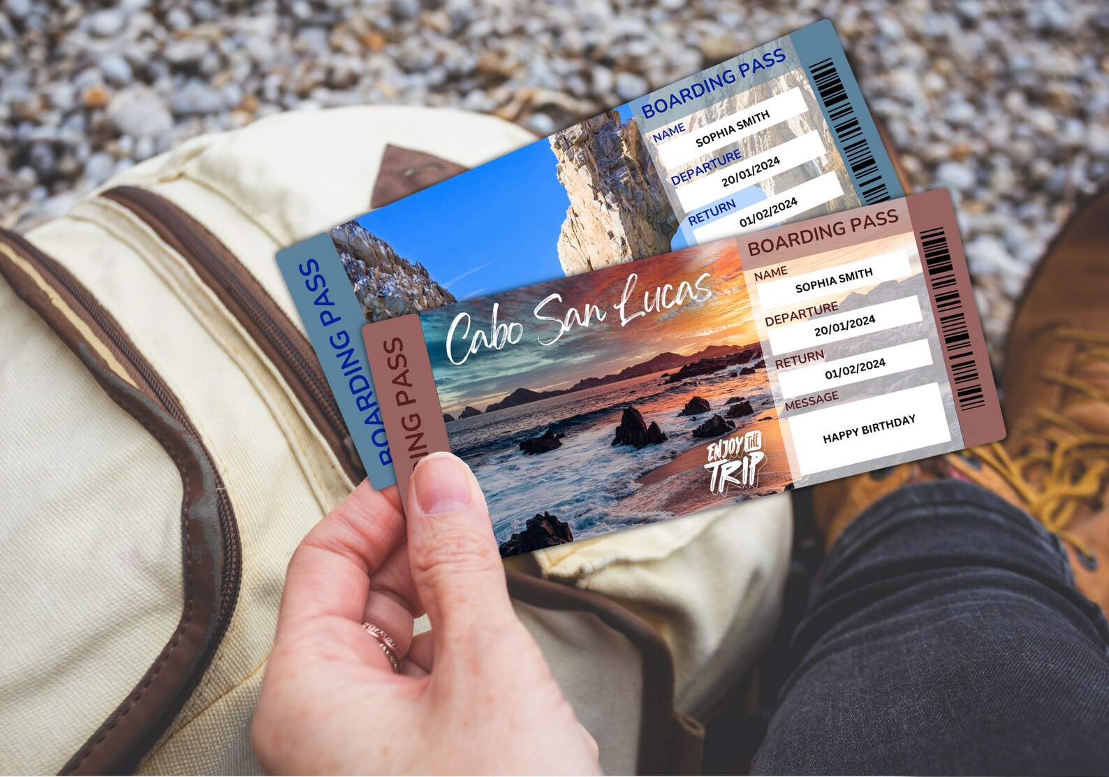 Printable Cabo San Lucas Surprise Travel Tickets Template, Vacation ...