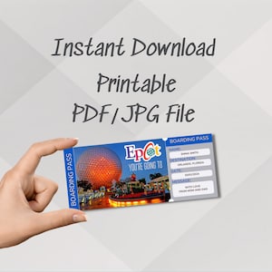 Customizable Surprise Ticket Template for Epcot ,printable Epcot ...