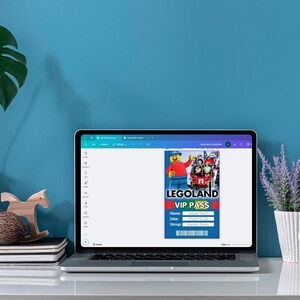 VIP Pass ID Badge for Kids – Inspired by LEGOLAND Theme Park, Editable ...