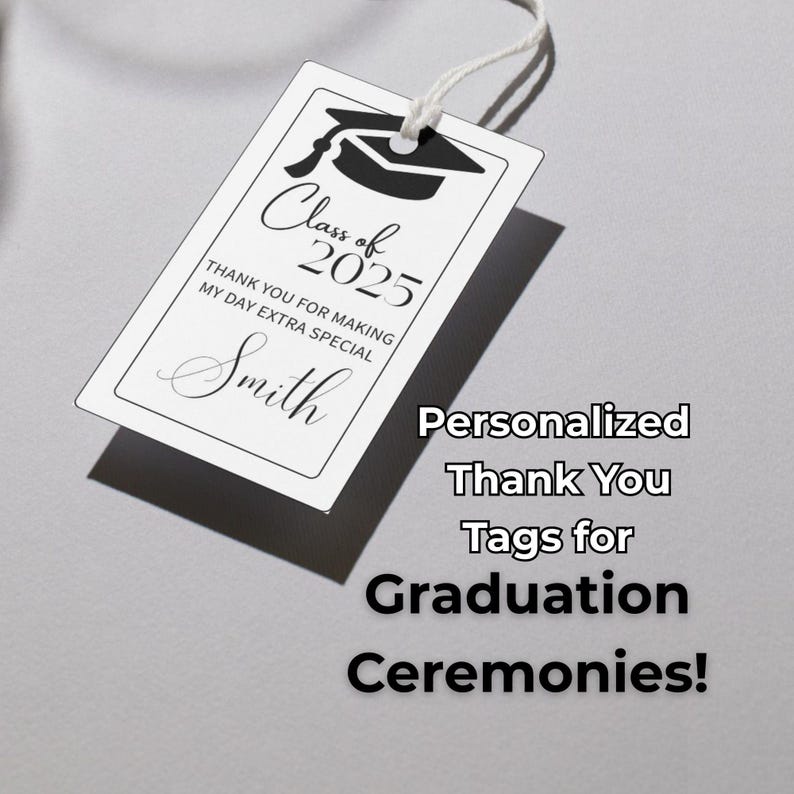 Editable Graduation Thank You Tags | Customizable Graduation Favor Tags ...