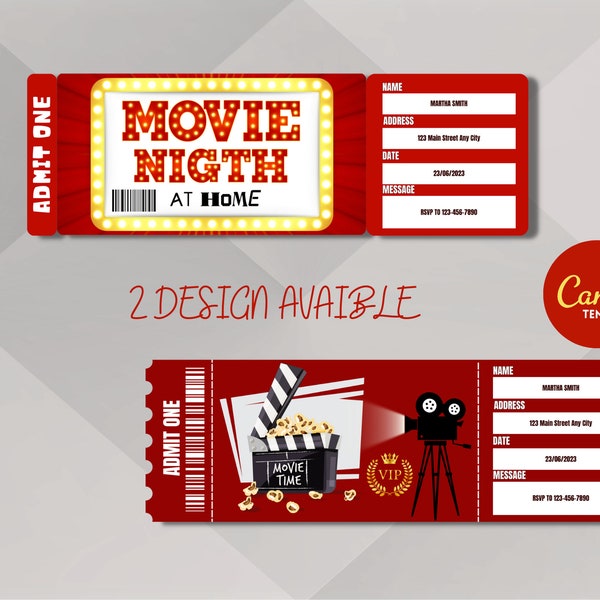 Movie Night Ticket - Etsy
