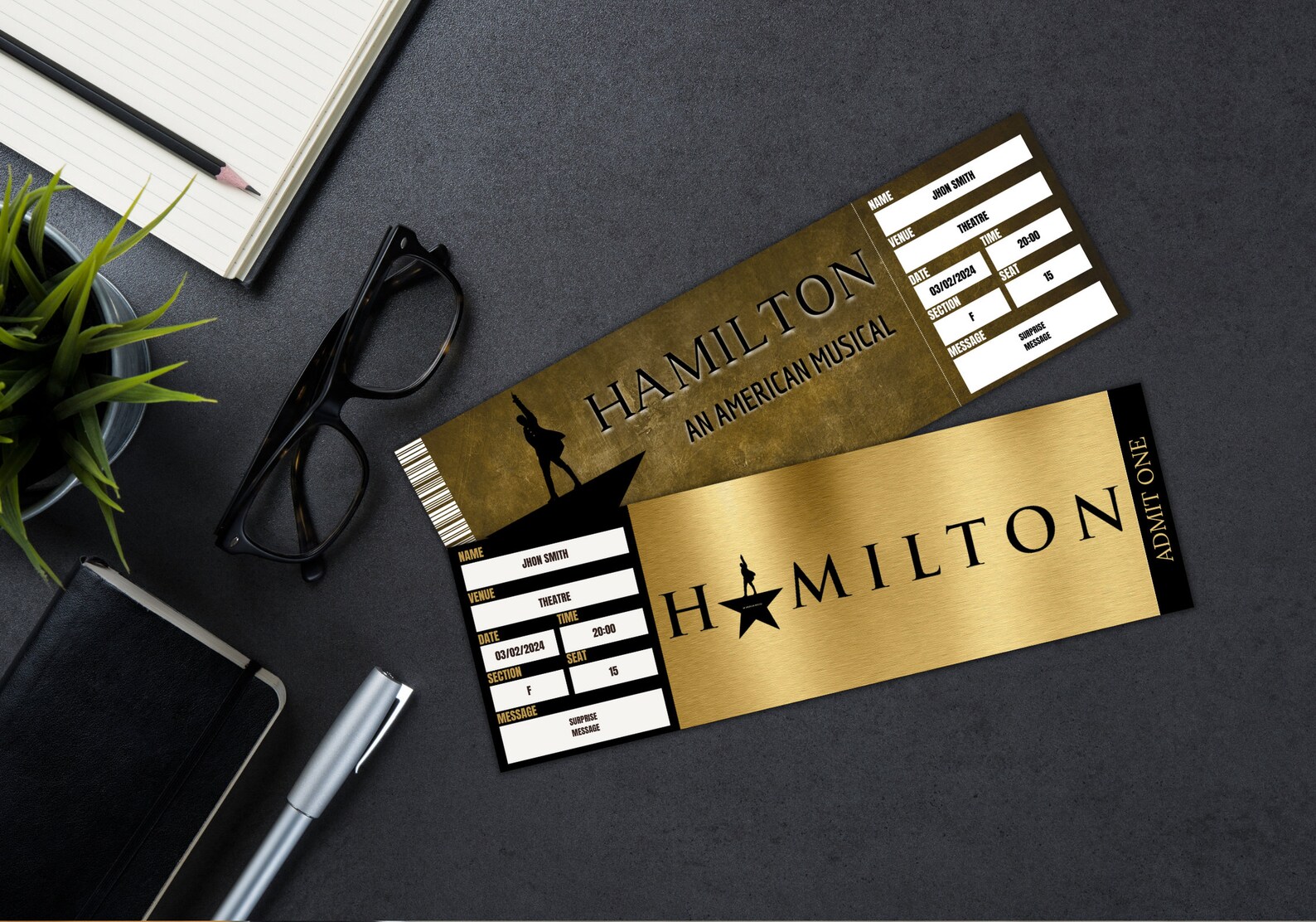 Template Hamilton Broadway the Musical Surprise Ticket the Theatre ...