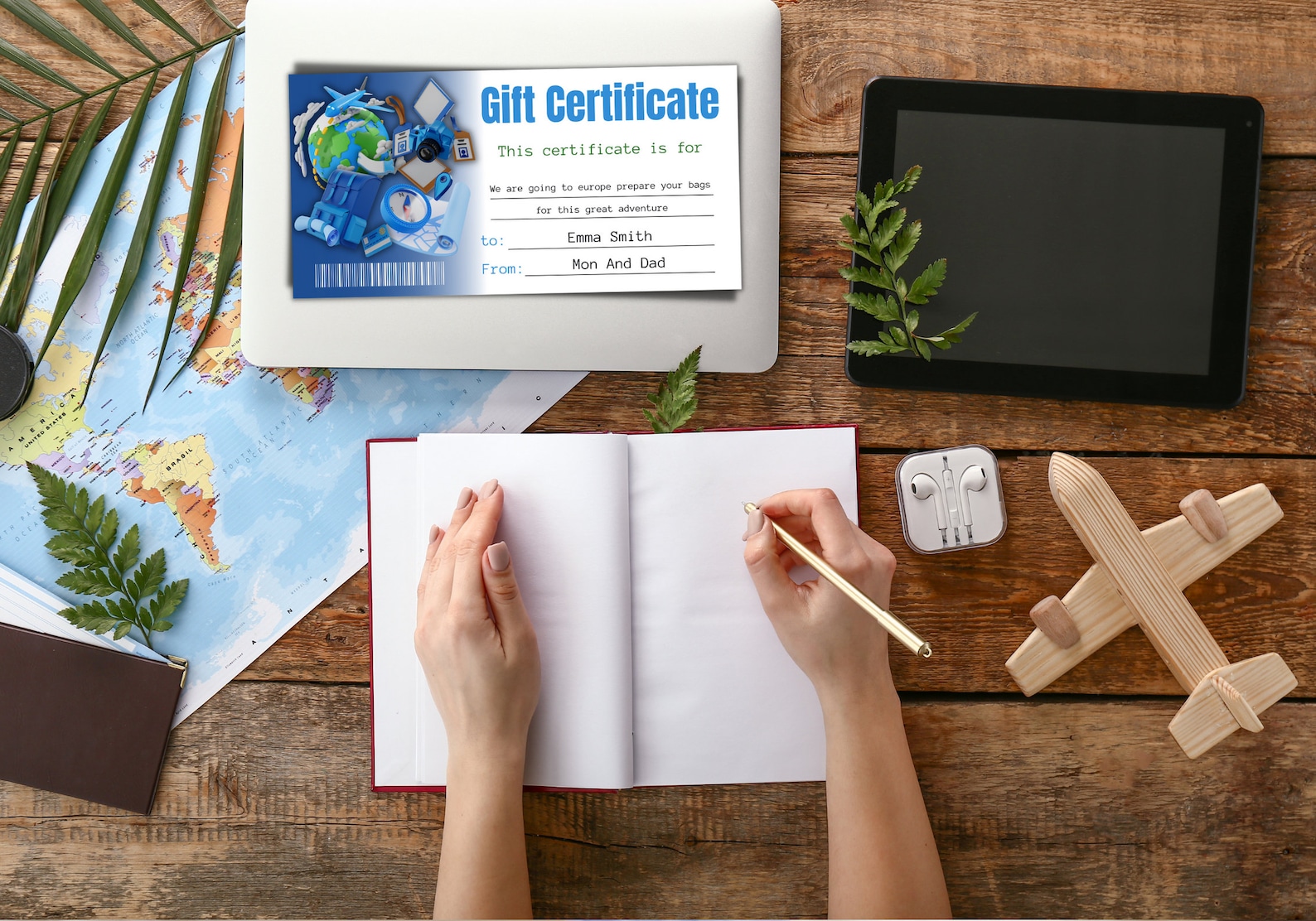 Editable Travel Gift Certificate Template: Canva Customizable (digital ...