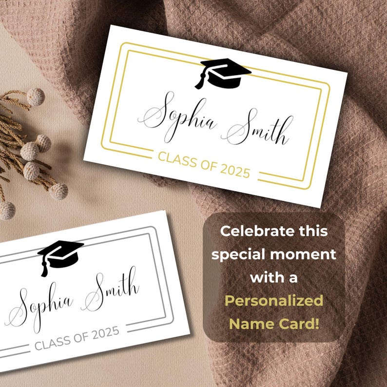 Editable Graduation Name Card | Custom Name Cards for Graduation ...