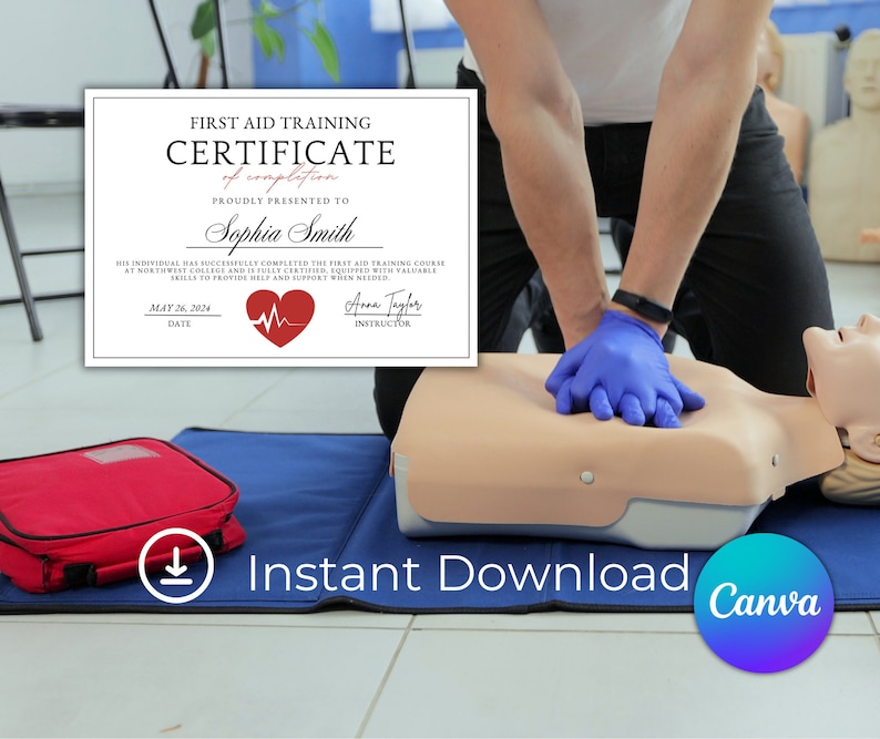 Customizable Certificate of Completion.first Aid Training Course ...