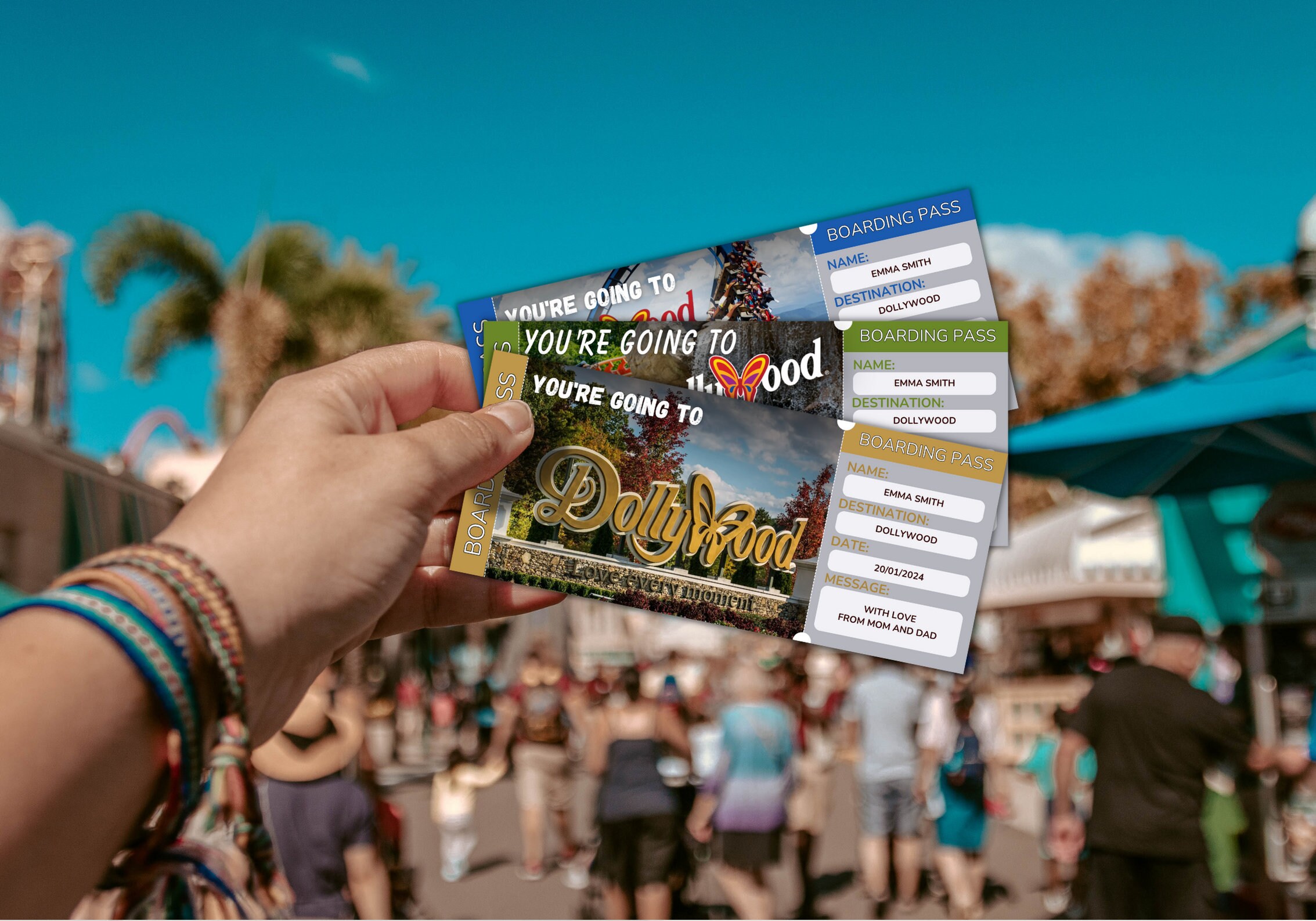 Customizable Surprise Ticket Template for Dollywood,printable DOLLYWOOD ...