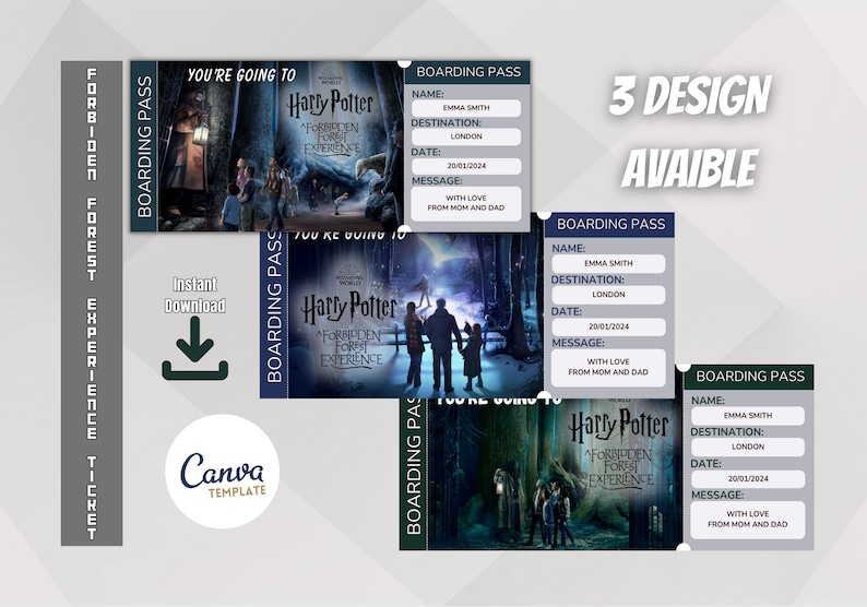 Customizable Forbidden Forest Adventure Surprise Ticket Template ...