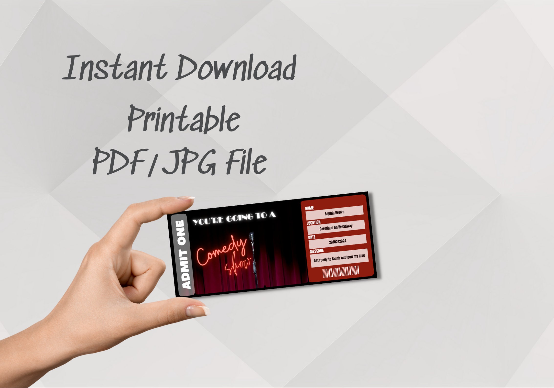 Comedy Event Template - Printable Surprise Comedy Show, Night of Laughs ...