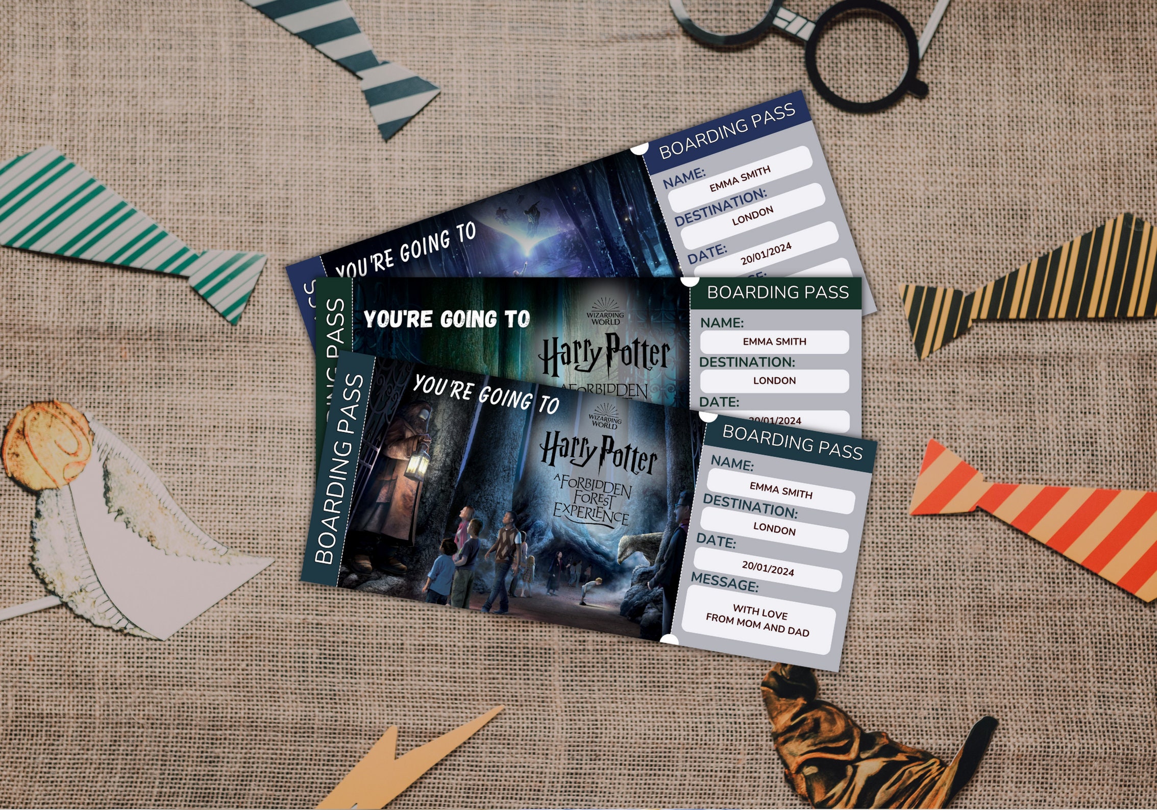Customizable Forbidden Forest Adventure Surprise Ticket Template ...