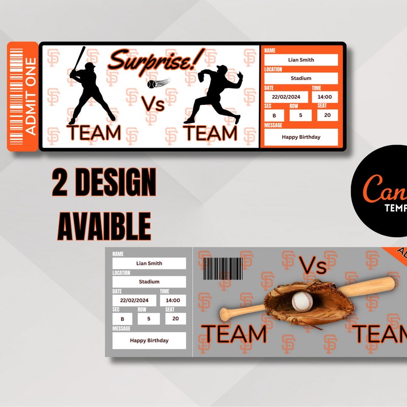 Baseball Ticket - Etsy