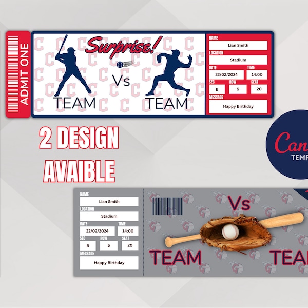 Cleveland Guardians Ticket Template - Etsy
