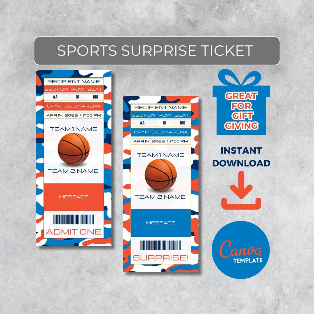 Instantly Editable Basketball Ticket | Oklahoma City Colors Game Day ...