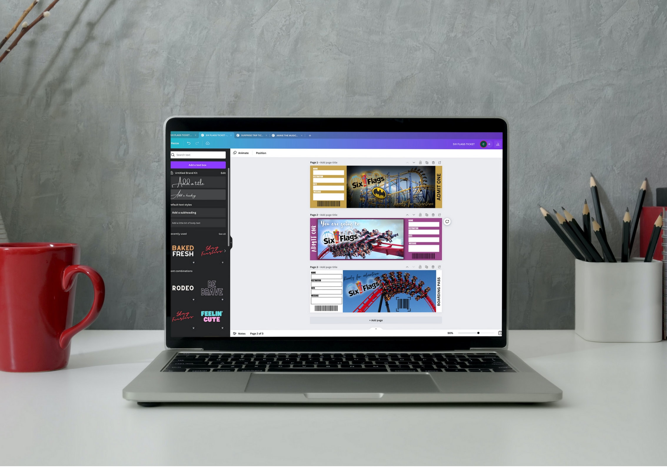 Personalized Six Flags Template Surprise | Editable | Printable | 100% ...