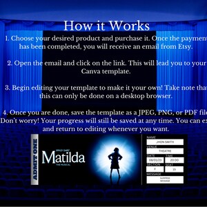 Template MATILDA the Musical Surprise Ticket to THE THEATER, Instant ...