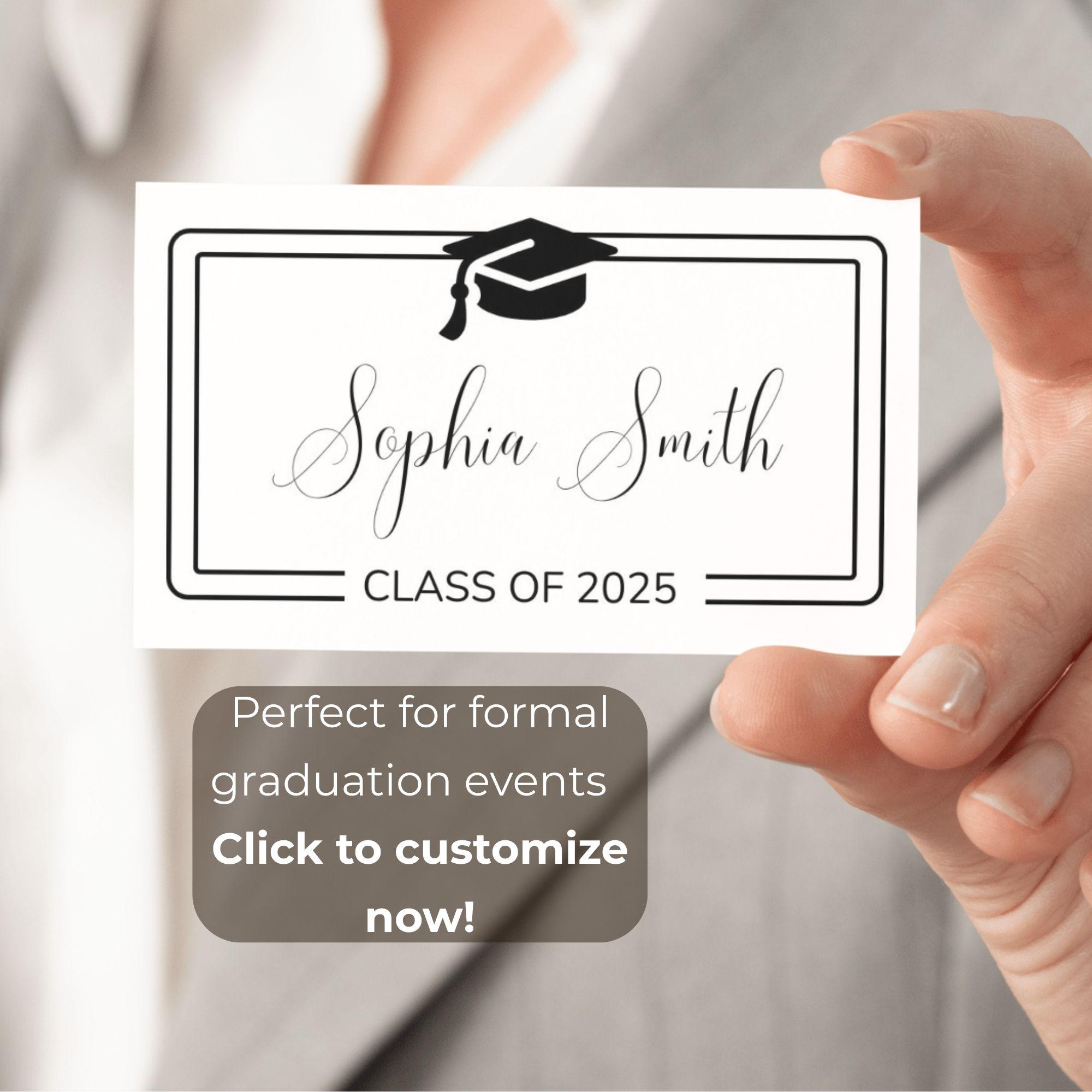 Editable Graduation Name Card | Custom Name Cards for Graduation ...